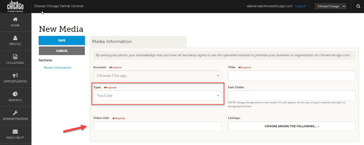 Extranet help: Images/Video | Choose Chicago