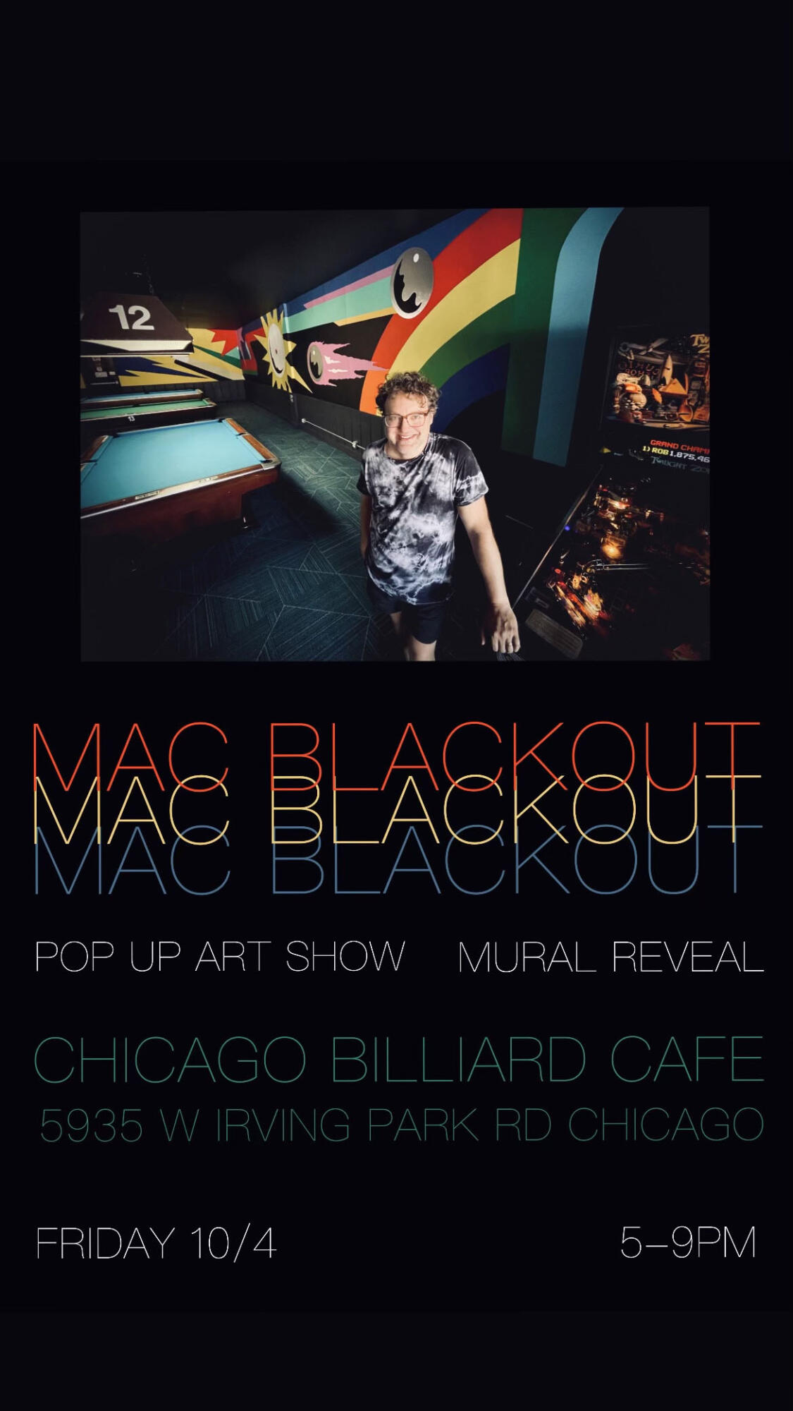 Chicago Billiard Cafe Mac Blackout Mural Reveal and Art Exhibit | 10/04 ...