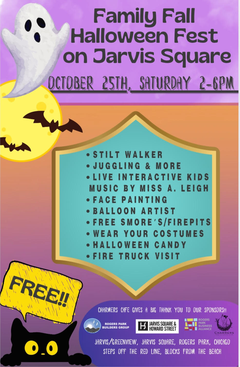 Family Fall Halloween Fest on Jarvis Square | 10/25/2025 | Choose Chicago